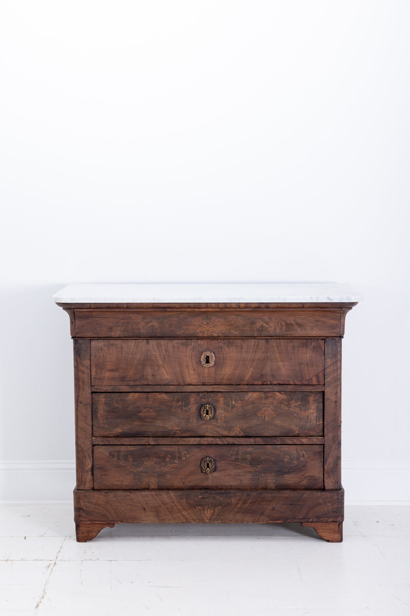 Three Drawer Louis Phillipe Commode with Marble Top – The Corbel